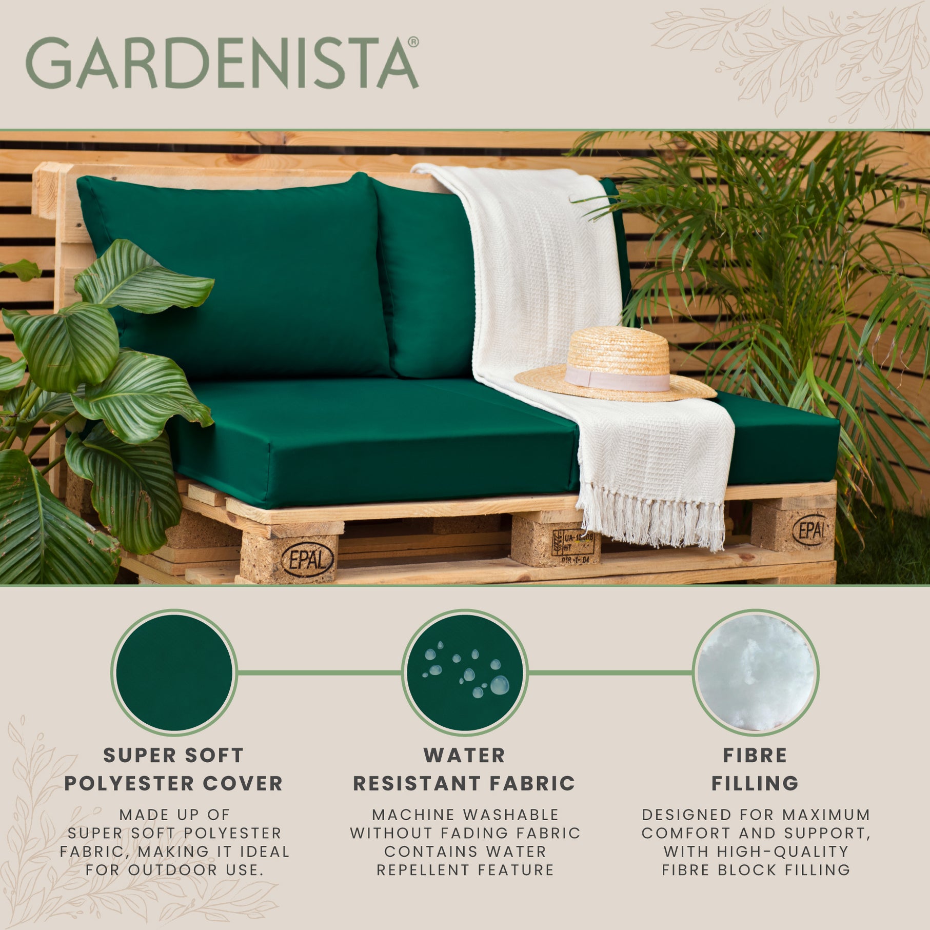 Water-Resistant Outdoor Euro Pallet Seat Pad — GardenistaUK Store